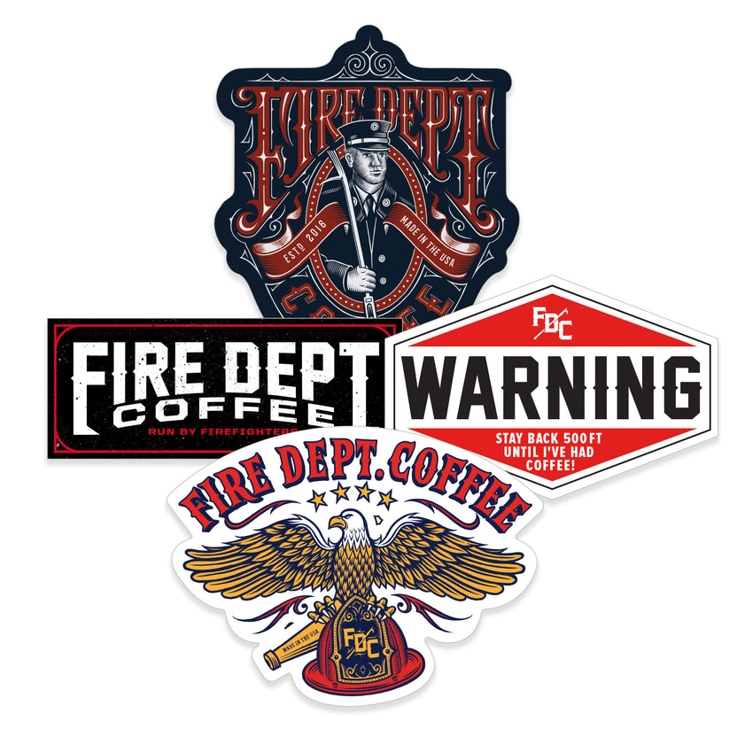 Fire Department Stickers - Firefighter and Coffee Stickers - Fire ...