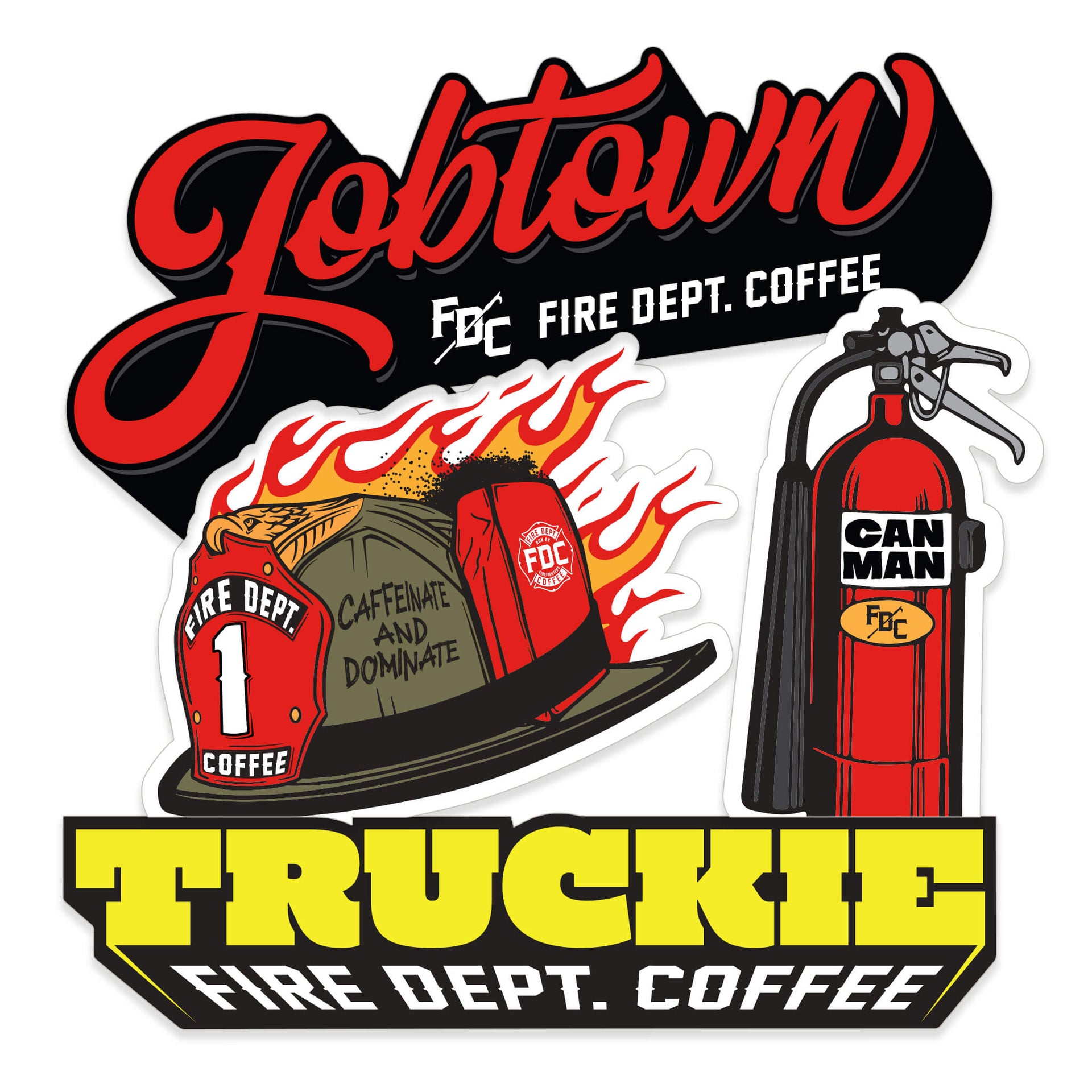 Fire Department Stickers - Firefighter and Coffee Stickers - Fire ...
